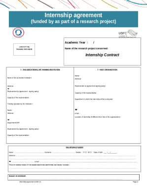 INTERNSHIP AGREEMENT - Public Health Doc Template | pdfFiller