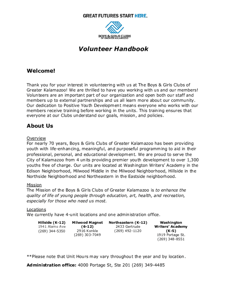 Fillable Online Volunteer Handbook / Application Door 84 Fax Email ...