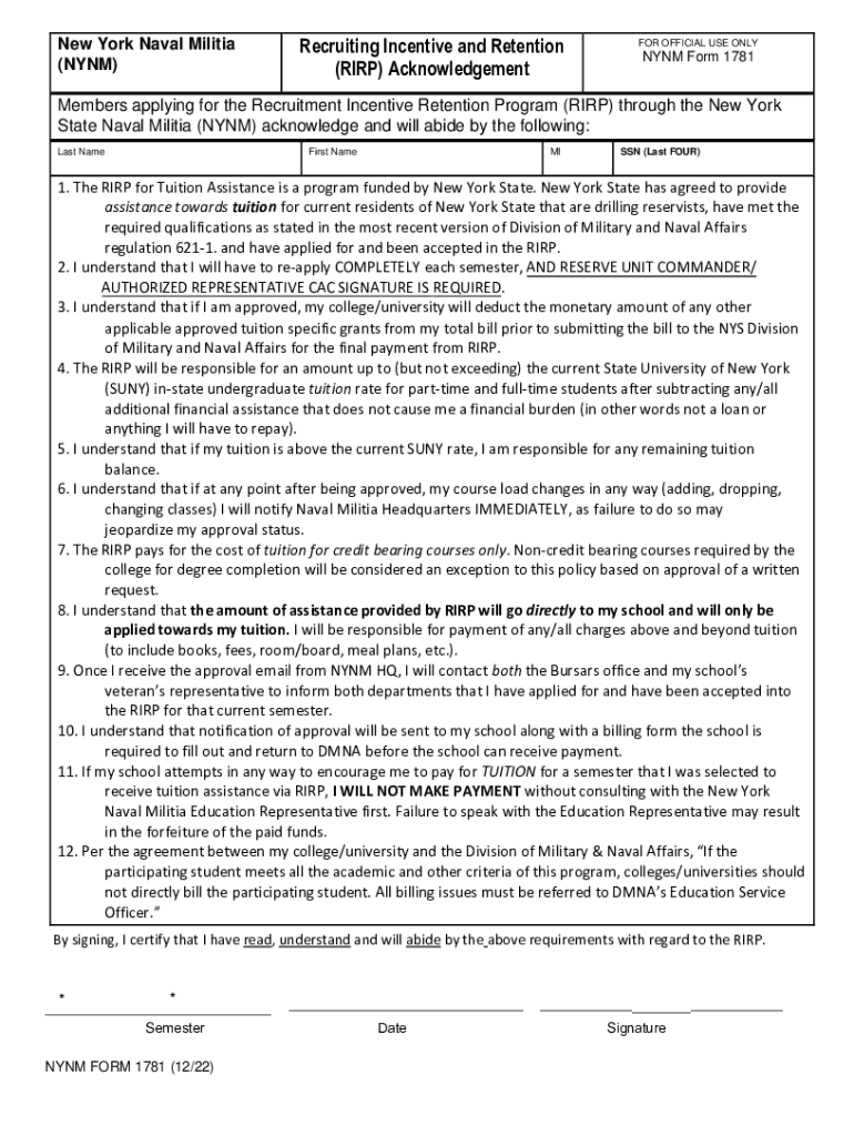 Fillable Online dmna ny State Aid: Recruitment Incentive and Retention ...
