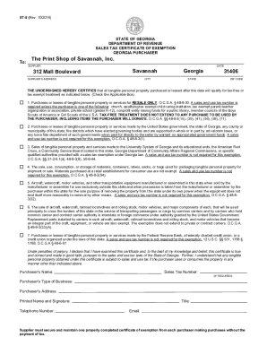Fillable Online Print Shop GA Sales Tax Exemption Form.pdf Fax Email ...