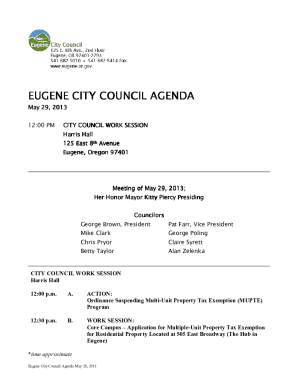 Fillable Online On the Agenda: New Eugene city hall, Paid Leave Oregon ...