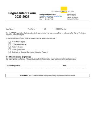 Fillable Online College for Creative Studies - Application Instructions Fax Email Print - pdfFiller