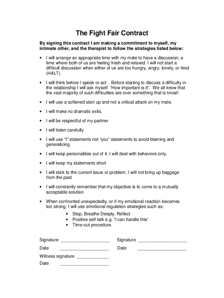 Fillable Online Fight Fair how to resolve confict or the Fight Fair ...