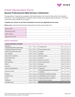 Fillable Online Nail Technician Client Consultation Form Template ...