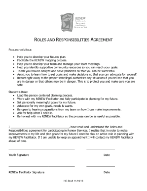 Fillable Online ROLES AND RESPONSIBILITIES AGREEMENT - MPS Fax Email ...
