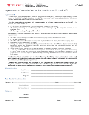 Fillable Online NDA-C Declaration of non-disclosure for candidates ...