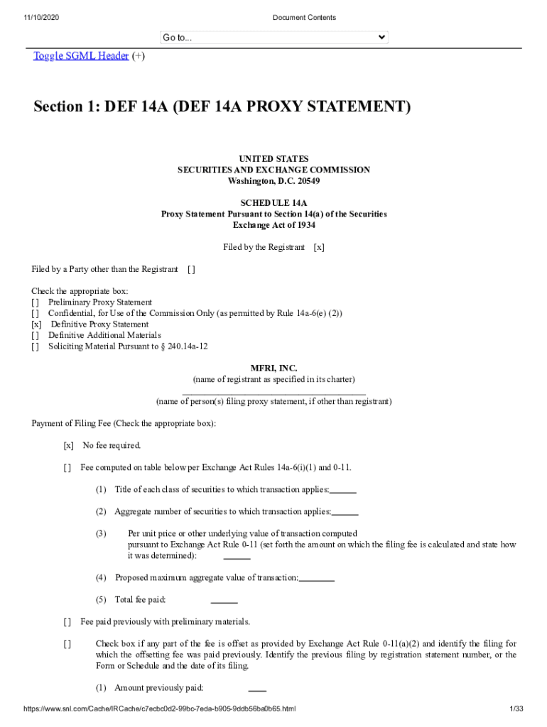 Fillable Online Section 1: DEF 14A (DEF 14A PROXY STATEMENT) Fax Email Print - pdfFiller