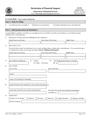 Fillable Online USCIS Form I-134 - Affidavit of Support Fax Email Print ...