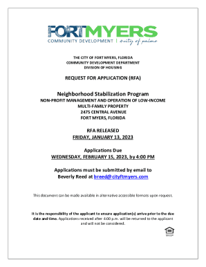 Fillable Online REQUEST FOR APPLICATION (RFA) - Neighborhood ...