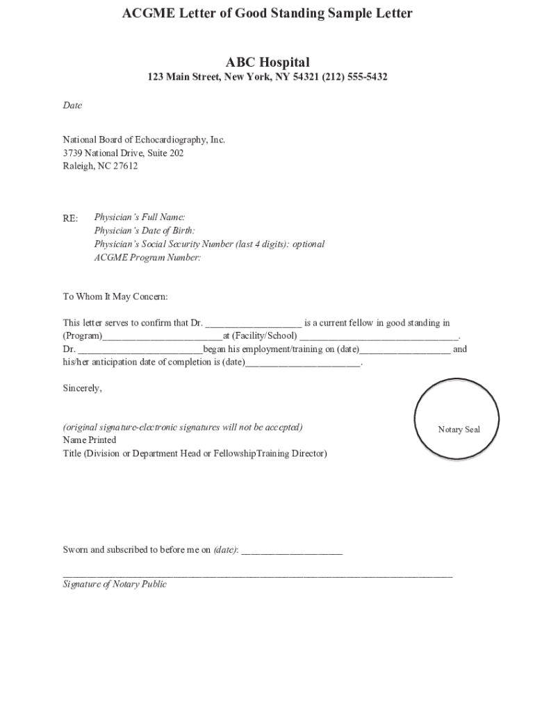 Fillable Online Sample Program Letters of Agreement - ACGME Fax Email ...