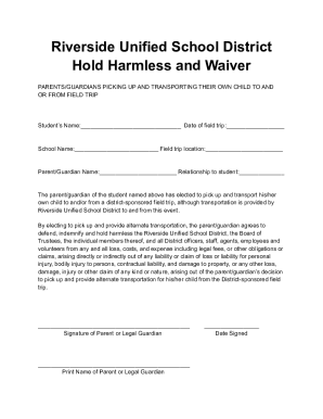 Fillable Online riverside unified school district consent form for ...