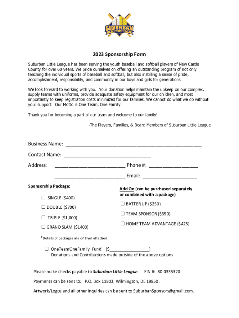 Fillable Online 2023 Sponsorship Form Business Name - cloudfront.net ...