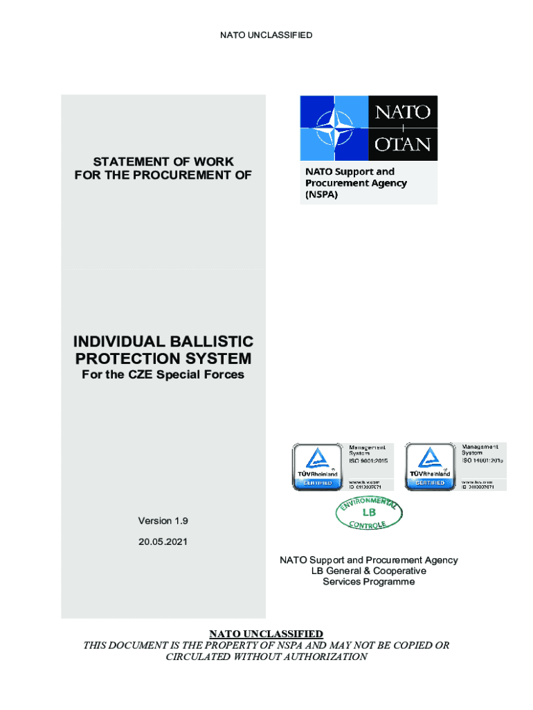 Fillable Online STATEMENT OF WORK (SOW) FOR NATO BALLISTIC ... Fax Email Print - pdfFiller