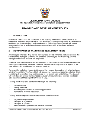 Fillable Online gillinghamdorset-tc gov gillingham town council ...