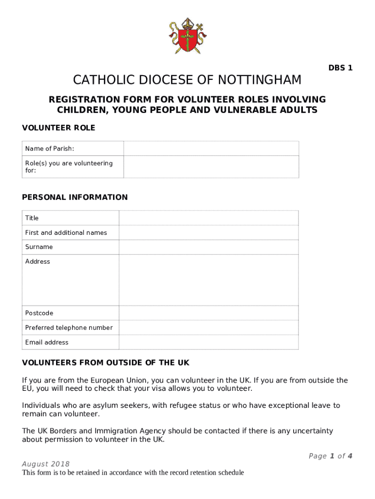 Safeguarding - Caritas Volunteer Service Doc Template | pdfFiller