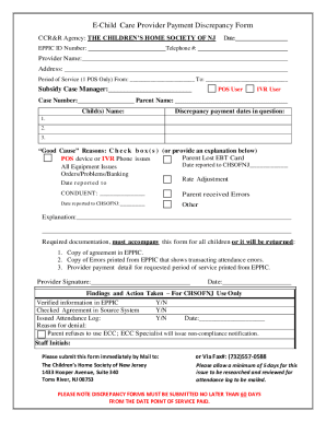 Fillable Online ECC Discrepancy Form - Attendance Log - Camden County ...