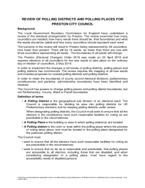 Fillable Online REVIEW OF POLLING DISTRICTS AND POLLING PLACES ... Fax ...