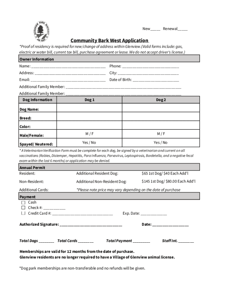 Fillable Online Community Bark West Application - AWS Fax Email Print ...