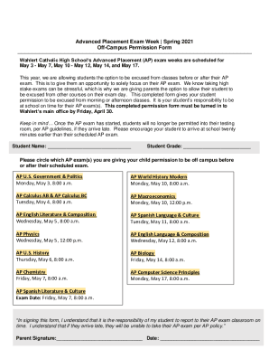 Fillable Online AP Exam Registration - Central Catholic High School Fax ...