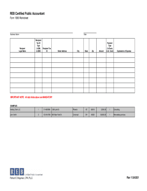 Fillable Online 2020 Form 1099 Worksheet.xlsx Fax Email Print - pdfFiller