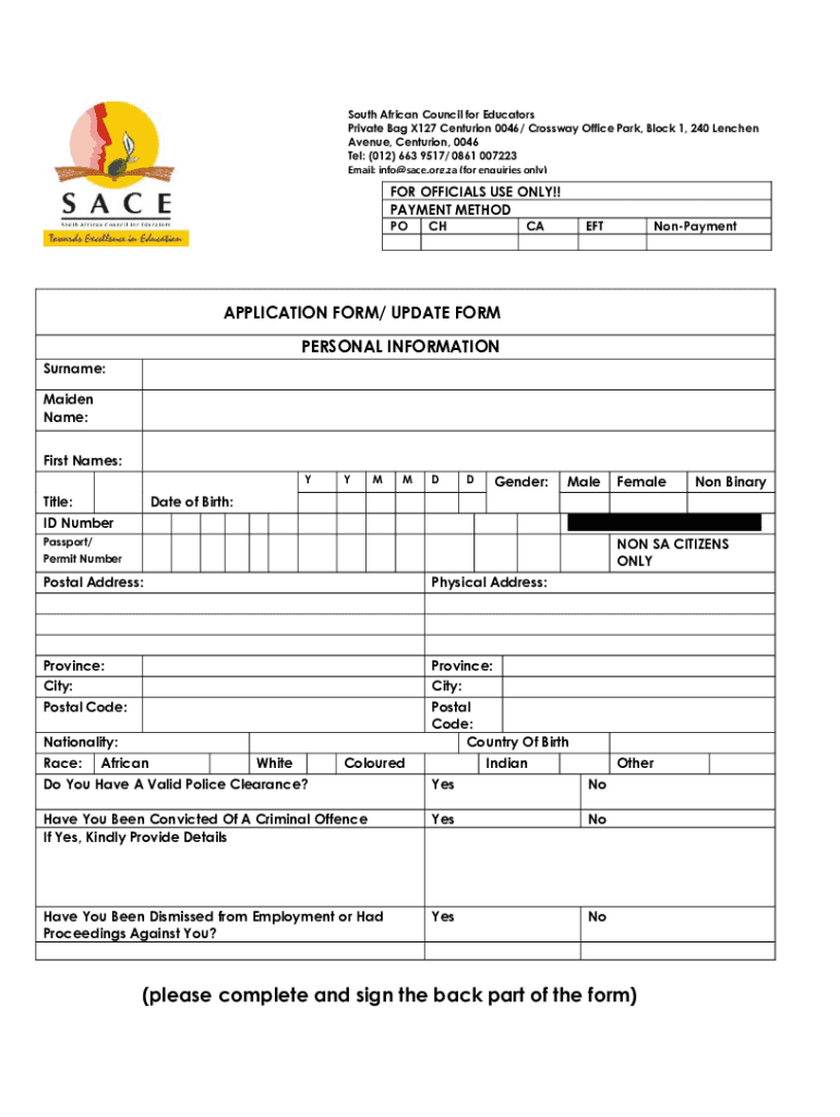 Fillable Online Fillable Online South African Council for Educators ...
