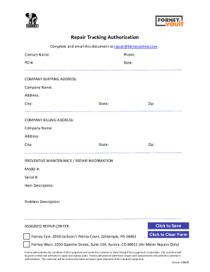 Fillable Online Repair Tracking Authorization Fax Email Print - pdfFiller