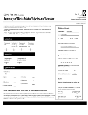 Fillable Online OSHA's Form 300 (Rev. 04/2004) Log of Work-Related Year ...