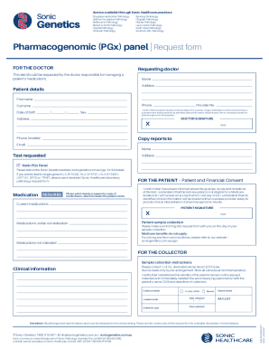 Fillable Online Pharmacogenomic (PGx) panelRequest form - Sonic ...