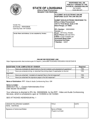 Fillable Online wwwprd doa louisiana Louisiana Procurement Code Fax ...
