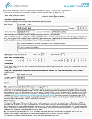 Fillable Online Pool Safety Certificate What are they - Elite Pool ...