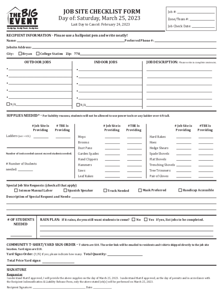 Fillable Online Site Inspection Checklists and Job FormsTry Jobber Free ...