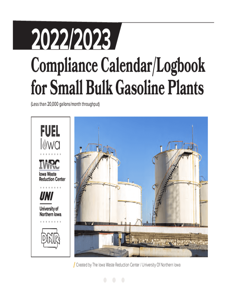 Fillable Online iwrc uni Compliance Calendar/Logbook for Small Bulk ...