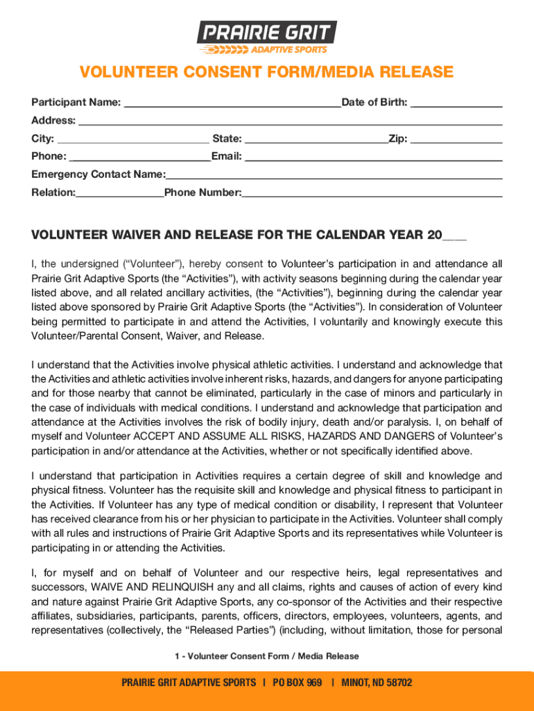 Fillable Online 63 Volunteer Profile, Disclosure and Consent Form ...