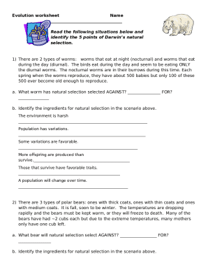 Darwin's Natural Selection Worksheet Answers - Studylib Doc Template ...