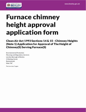 Fillable Online Furnace chimney height approval application form Fax ...