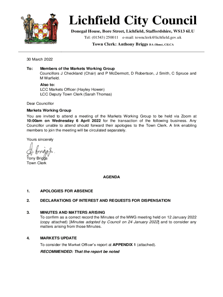 Fillable Online Lichfield City Council - view and make Freedom of ...