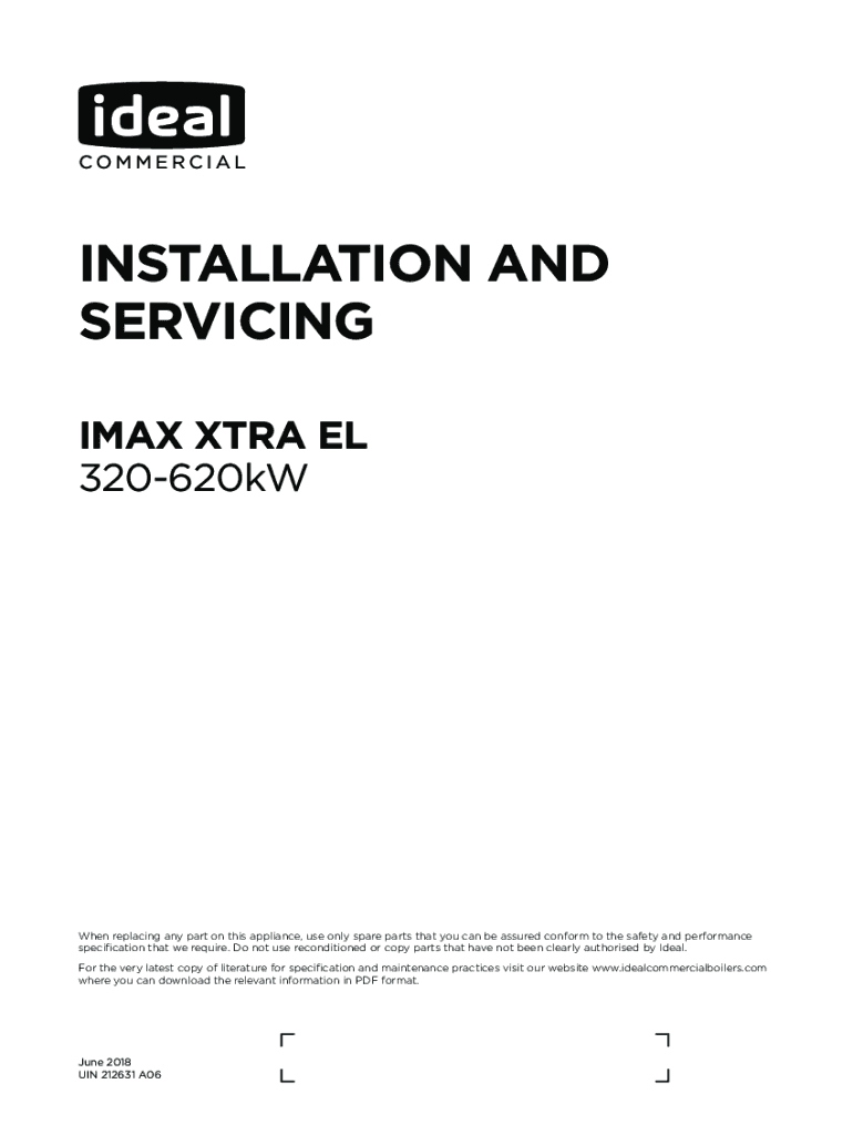 Fillable Online IDEAL IMAX XTRA EL Installation And Servicing ...