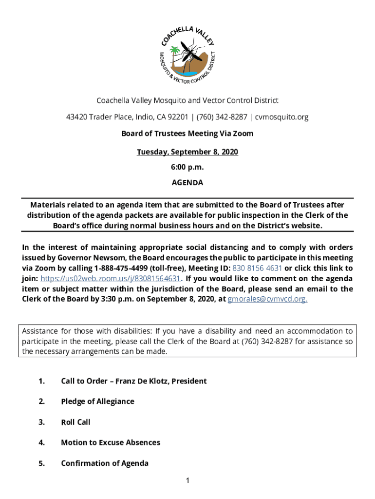 Fillable Online Coachella Valley Mosquito and Vector Control Board - La ...