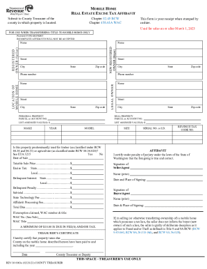 Fillable Online Real Estate Excise Tax Affidavit - Whitman County Fax ...