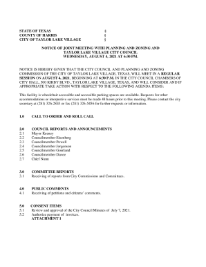 Fillable Online NOTICE IS HEREBY GIVEN THAT THE CITY COUNCIL AND ...