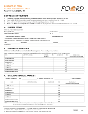 Fillable Online Completing the form Unit Trust Redemption Form Fax ...