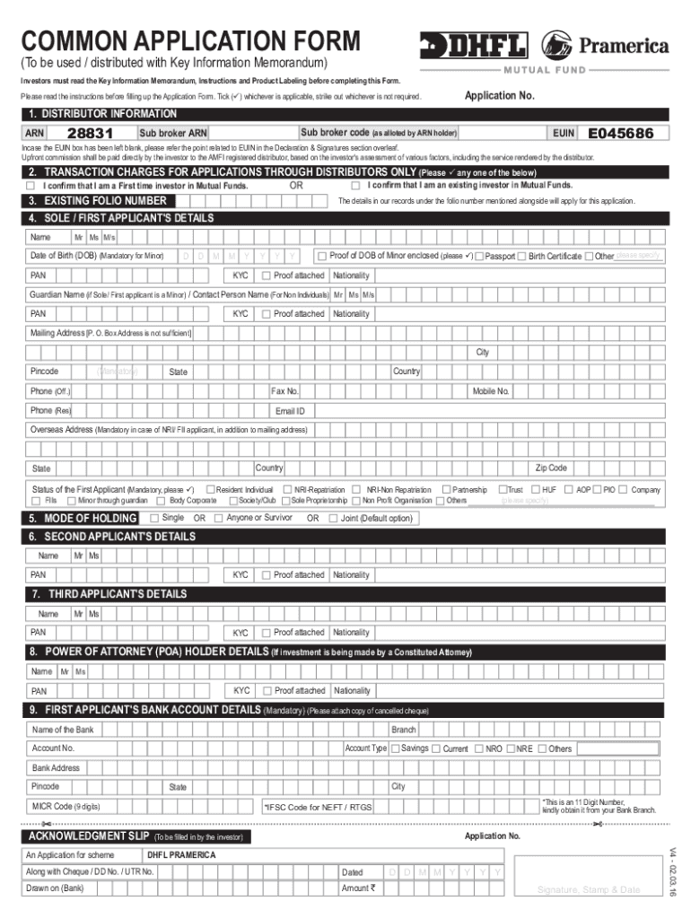 Fillable Online key information memorandum & forms pgim india ultra short ... Fax Email Print ...
