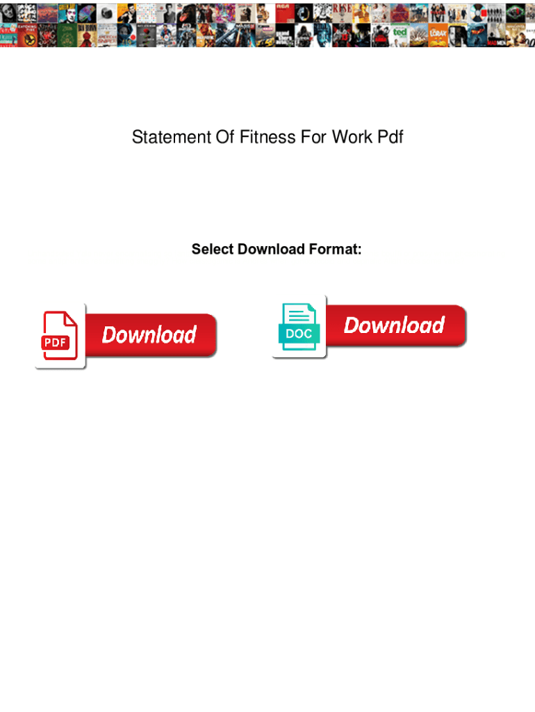 Fillable Online Statement Of Fitness For Work Pdf - HG Chartered ...