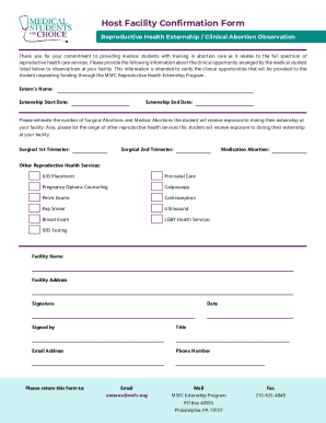 Fillable Online Host Facility Confirmation Form Fax Email Print - pdfFiller