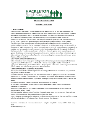 Fillable Online DIGNITY AT WORK POLICYHackleton Parish Council Fax ...