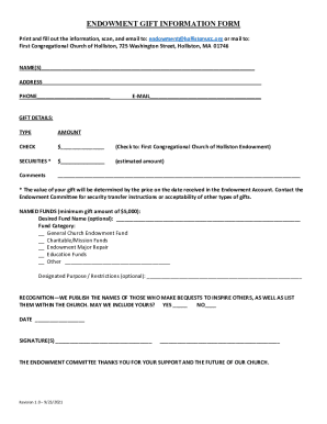 Fillable Online Endowment-Gift-Information-Form.docx Fax Email Print - pdfFiller