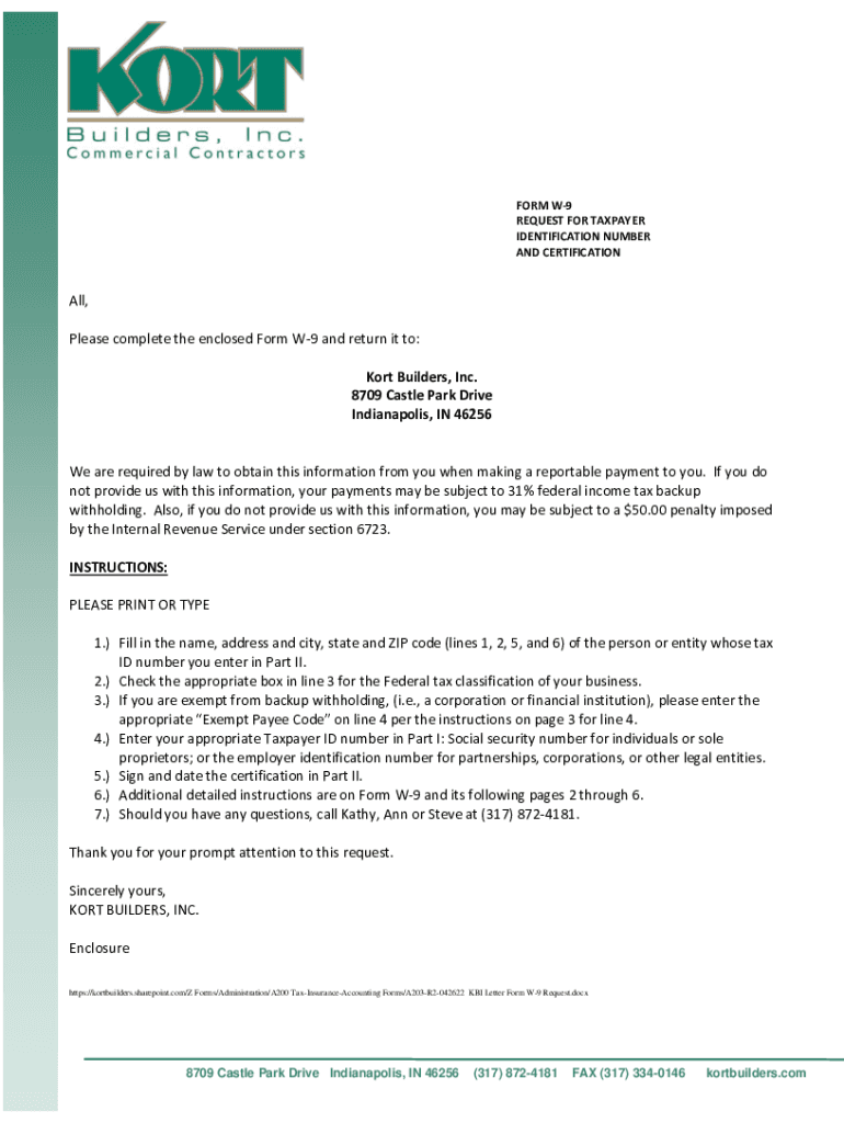 Fillable Online W-9 Form : Request for Taxpayer Identification Number ...