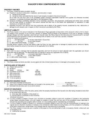 Fillable Online kingsmutual ns Builder's All Risk Sample Clauses - Law ...