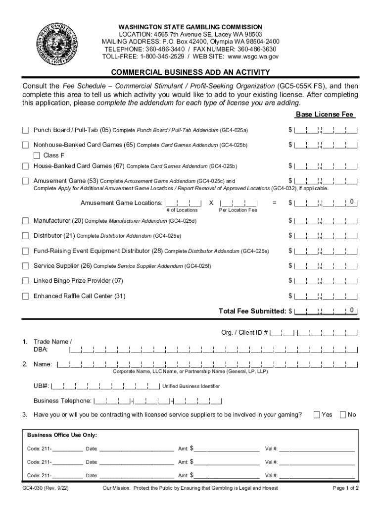 Fillable Online wsgc wa Class III Pesonal/Criminal History Statement ...