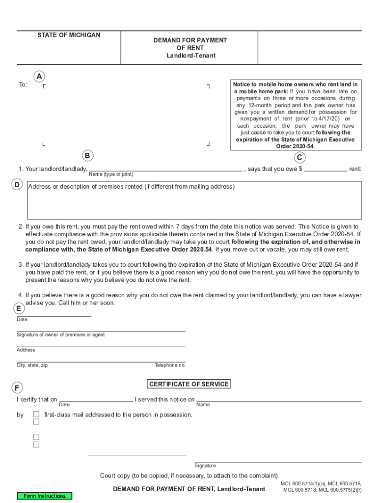 Fillable Online Form DC 100a DEMAND FOR POSSESSION ... Fax Email Print ...